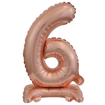 Mini Number 6 Rose Gold Foil Balloon N16 Packaged 38 cm x 22 cm ...
